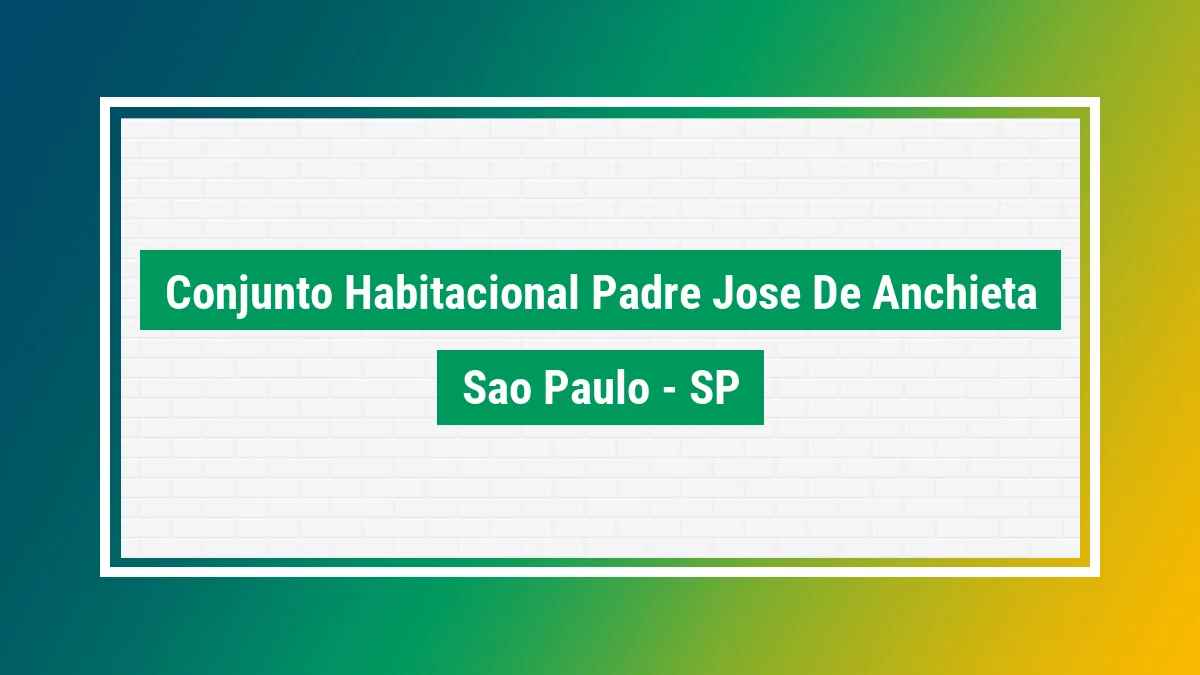 Conjunto habitacional padre josé de CEP são paulo SP